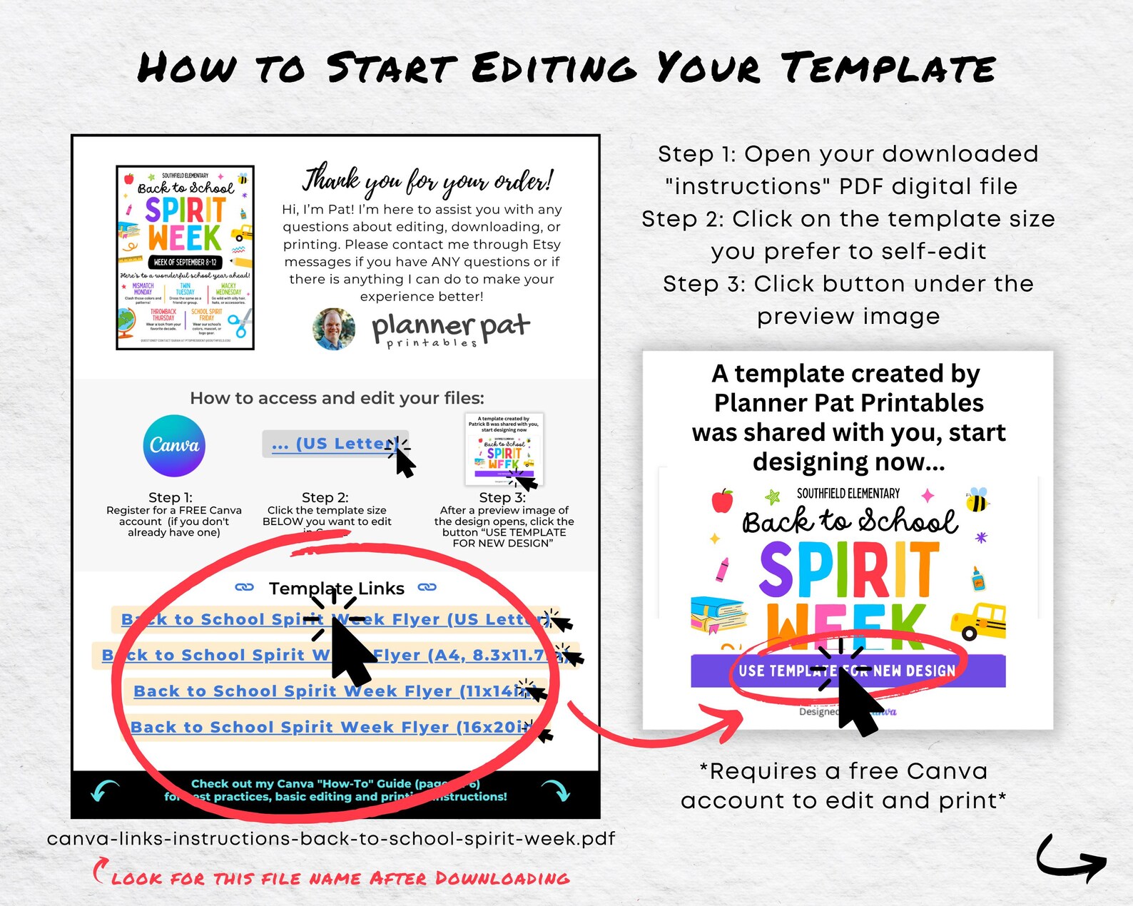 Editable Spirit Week Flyer Template: Back to School Theme Days (canva ...