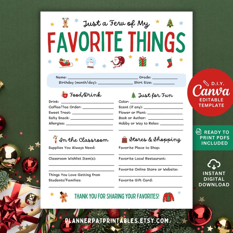 Teacher Christmas Wish List - Etsy