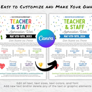 Editable Parent Newsletter Itinerary Flyer for Teacher & Staff ...