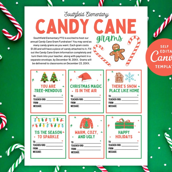 Candy Cane Grams Flyer - Etsy