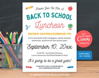 EDITABLE Teacher Staff Luncheon, Breakfast Social Printable Flyer ...