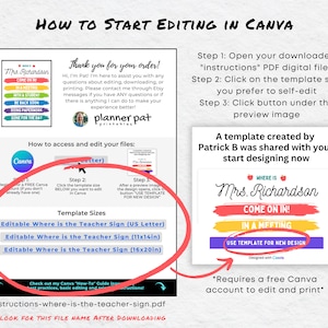 Editable Where is the Teacher Sign Printable, Office Door Flyer ...