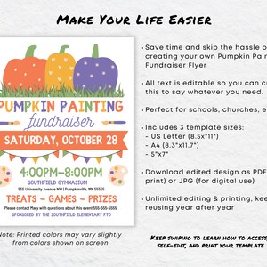Editable Pumpkin Painting Flyer, School Fundraiser, Canva Template - Etsy