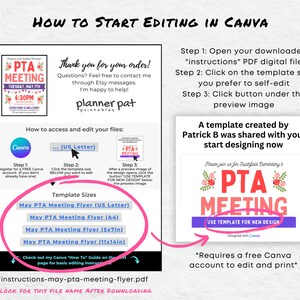 Editable May PTA Meeting Flyer Printable, May Day Meeting Reminder ...