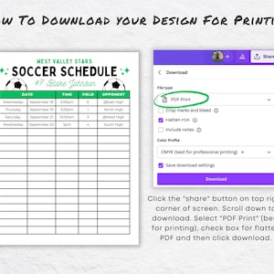 Editable Soccer Schedule Template | Canva Soccer Game & Practice ...