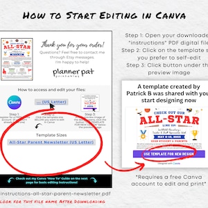Editable Sports All Star Theme Parent Newsletter Itinerary Flyer for ...