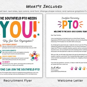 Retro PTA PTO Canva Template Bundle: Editable School Volunteer Flyers ...