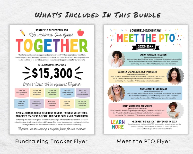 Editable Back to School PTA/PTO Flyer Bundle: Canva Templates (digital ...