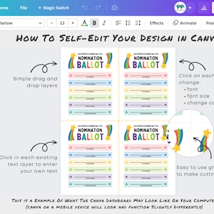 Editable PTO PTA Elections Ballot Template, Board Member Nomination ...