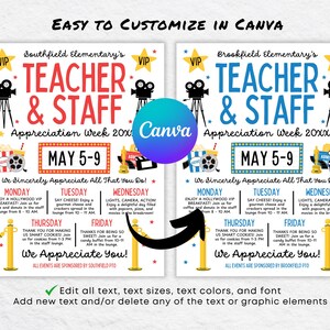 Editable VIP Hollywood Theme Teacher & Staff Appreciation Hollywood ...