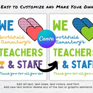 DIY Teacher Appreciation Poster - We Love Our Teachers & Staff ...
