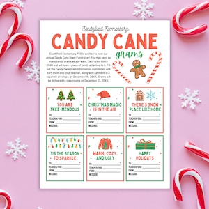 Editable Candy Cane Gram Canva Template, Holiday Christmas Grams ...