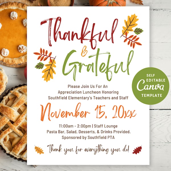 Thanksgiving Luncheon Flyer - Etsy