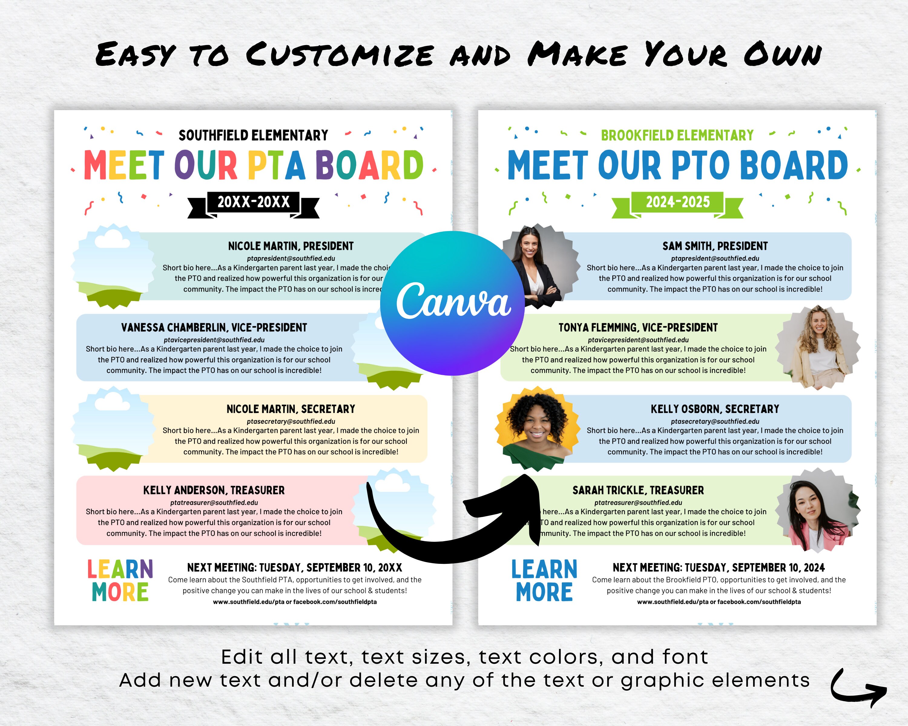 Editable Meet the PTA Flyer Template: School PTO Introductions (digital ...