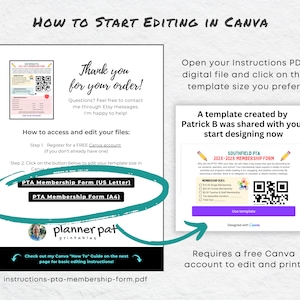 PTA Membership Form Editable Template for Volunteer Registration - Etsy