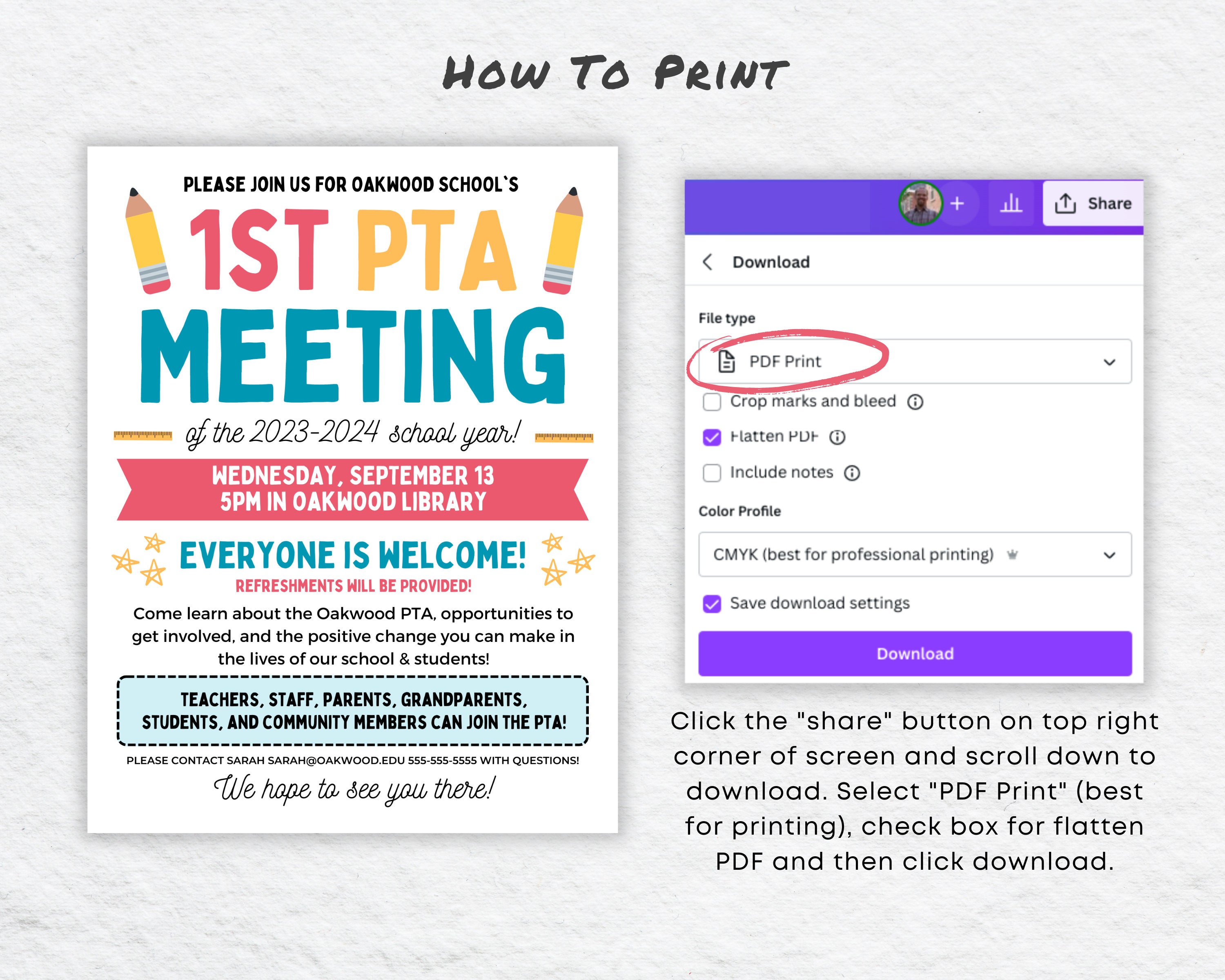 Editable PTO PTA Meeting Flyer Template Back to School 1st - Etsy Australia