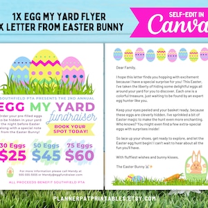 Editable Egg My Yard Bundle Includes Event Flyer and Easter Bunny ...