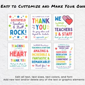 Editable School Appreciation Poster Bundle for Teacher & Staff ...