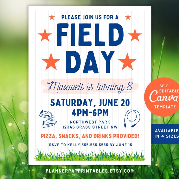 Fields Day Birthday Invitation - Etsy