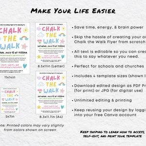 Chalk the Walk Flyer Template: Sidewalk Art Event, Editable Canva Sign ...