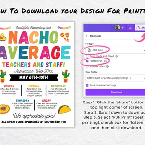 Editable Nacho Average Teacher & Staff Appreciation Day Fiesta ...