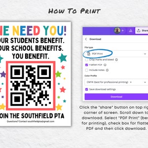 Why Join the PTA Flyer Editable Template W/qr Code for Membership Drive ...