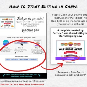 Editable Salsa Award Certificate, Salsa Making Honor, Canva Template - Etsy