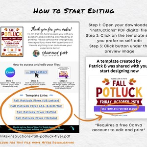 Fall Potluck Flyer Template, Editable Printable (canva) - Etsy Canada
