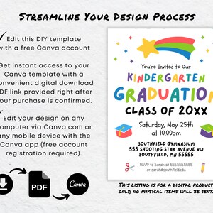 Editable Kindergarten Graduation Invitation Printable, School Ceremony ...