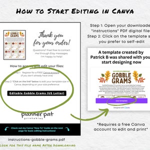 Editable Gobble Grams Fundraiser Canva Template, Turkey Candy Grams ...