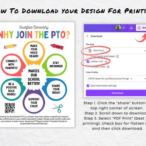 Editable Why Join the PTO PTA Infographic Flyer, QR Code Sign up for ...