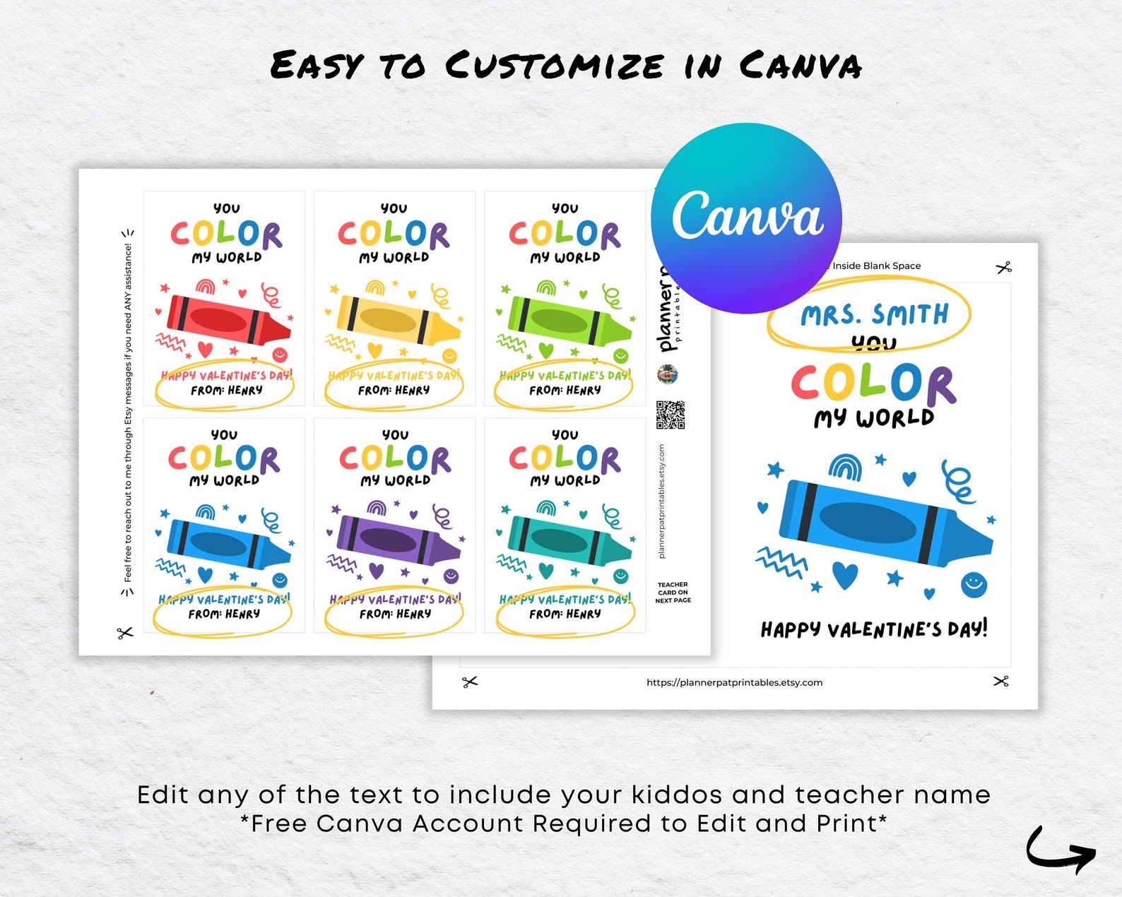 Printable Crayon Valentine Cards, Preschool Crayons Valentines Day ...