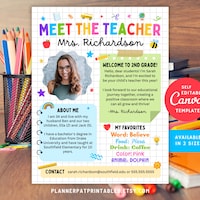 Meet the Teacher, Meet the Student Teacher, Floral Classroom Printables ...