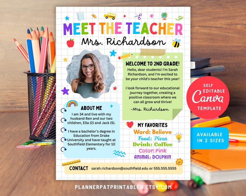 Editable Meet the Teacher Template: Back to School Newsletter (canva ...