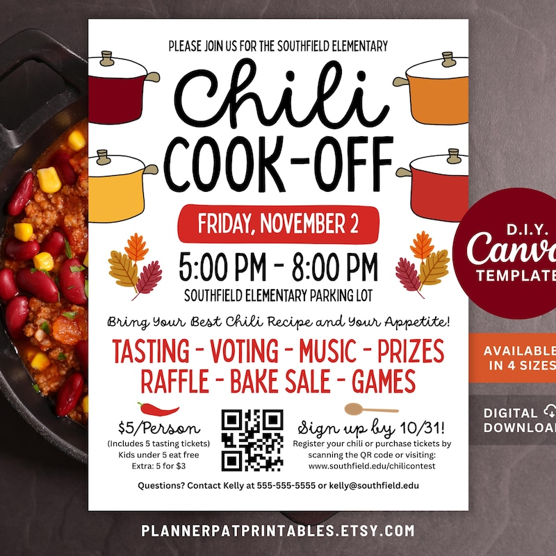 Chili Cook off for Church - Etsy