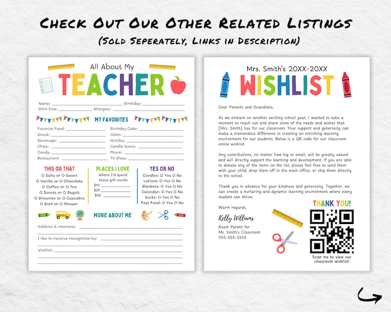DIY Teacher Classroom Volunteer Form Printable Letter - Editable Parent ...