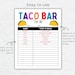 Taco Bar Sign up Sheet Printable for Mexican Fiesta Potluck Party ...