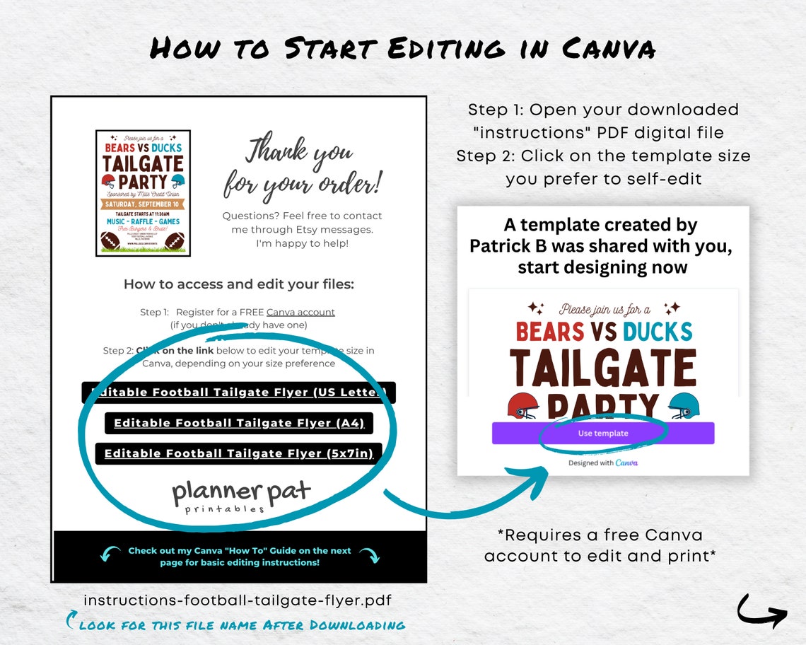 Editable Football Tailgate Flyer Template, Tailgating Party Invite - Etsy