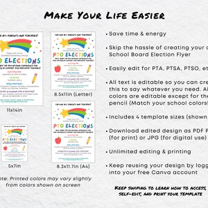 Editable PTA PTO Election Volunteer Board Member Flyer Printable Canva ...