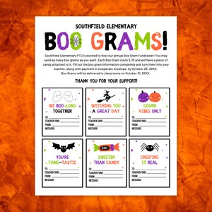 Editable School Boo Grams Template: Canva Halloween Fundraiser (digital ...