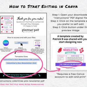 Editable February Newsletter Template, Canva Valentines PTO PTA School ...