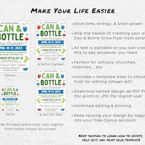 Editable Can and Bottle Drive Flyer: Recycling Fundraiser Canva ...