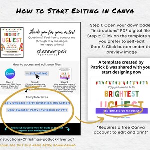 Editable Ugly Sweater Party Invitation, DIY Tacky Christmas Sweater ...