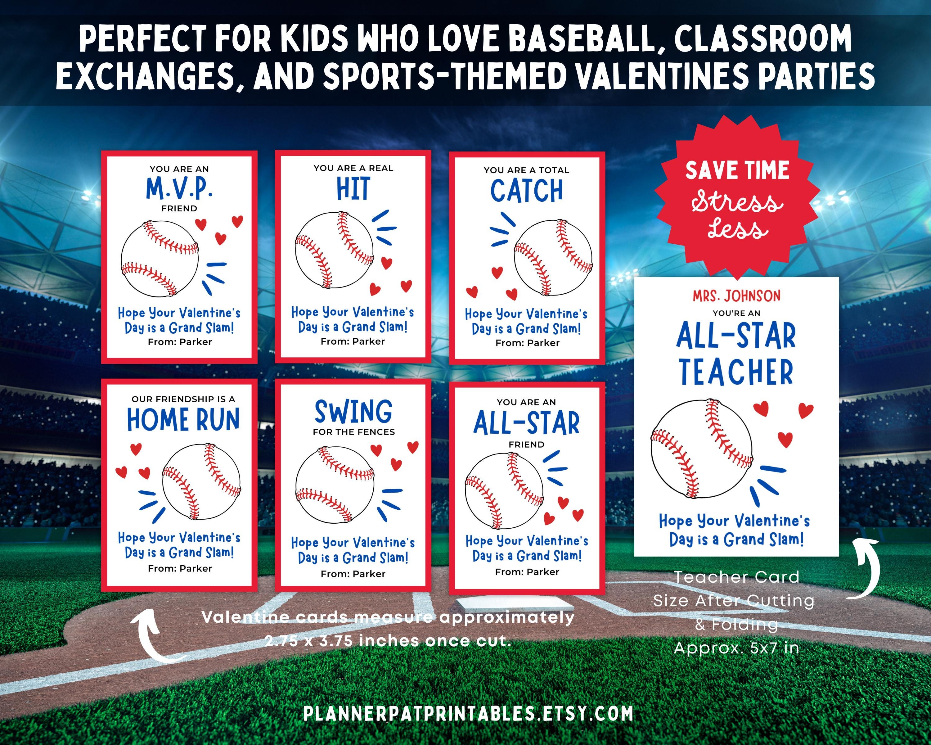Baseball Valentine Cards for Kids | Classroom Exchange | Editable and ...