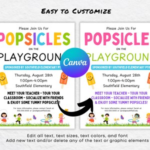 DIY Popsicles on the Playground Flyer Template, Icey Pops Social Invite ...
