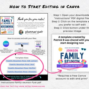 DIY Family Reunion Flyer Template, Editable Cousin Reunion Invite ...