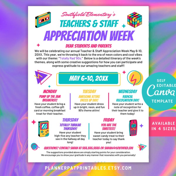 90s Teacher Appreciation Week - Etsy