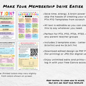 Editable PTA PTO Starter Bundle: Canva Templates (digital Download) - Etsy