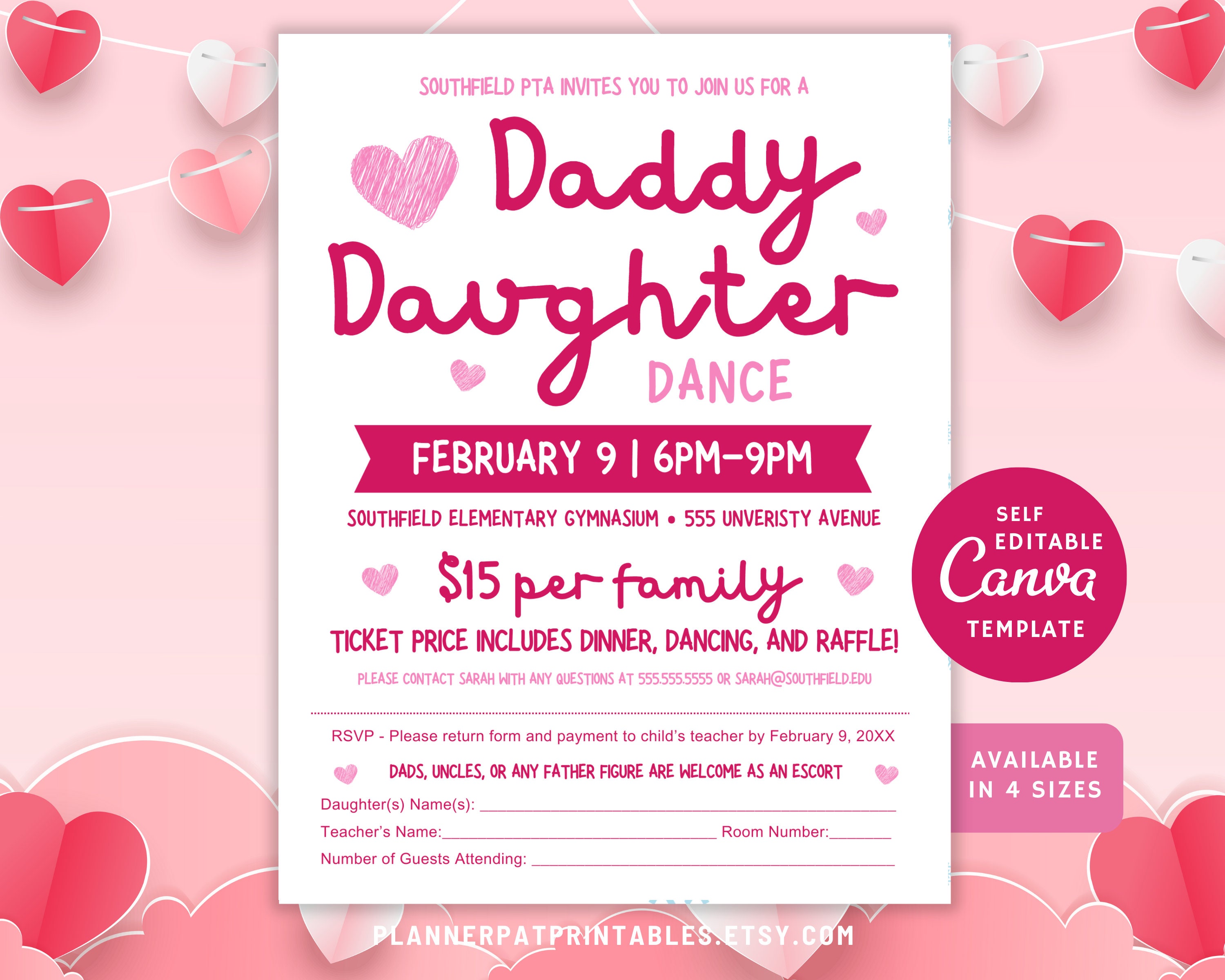 Father Daughter Luncheon Invitation Daddy Daughter Dance Invitations