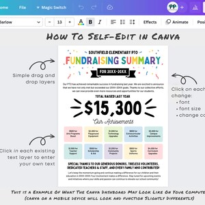 Editable PTA Fundraiser Flyer Template: Donation Goal Tracker (canva ...